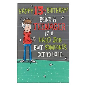 UK Greetings 13th Birthday Card for Him/Friend - Funny Teen Design