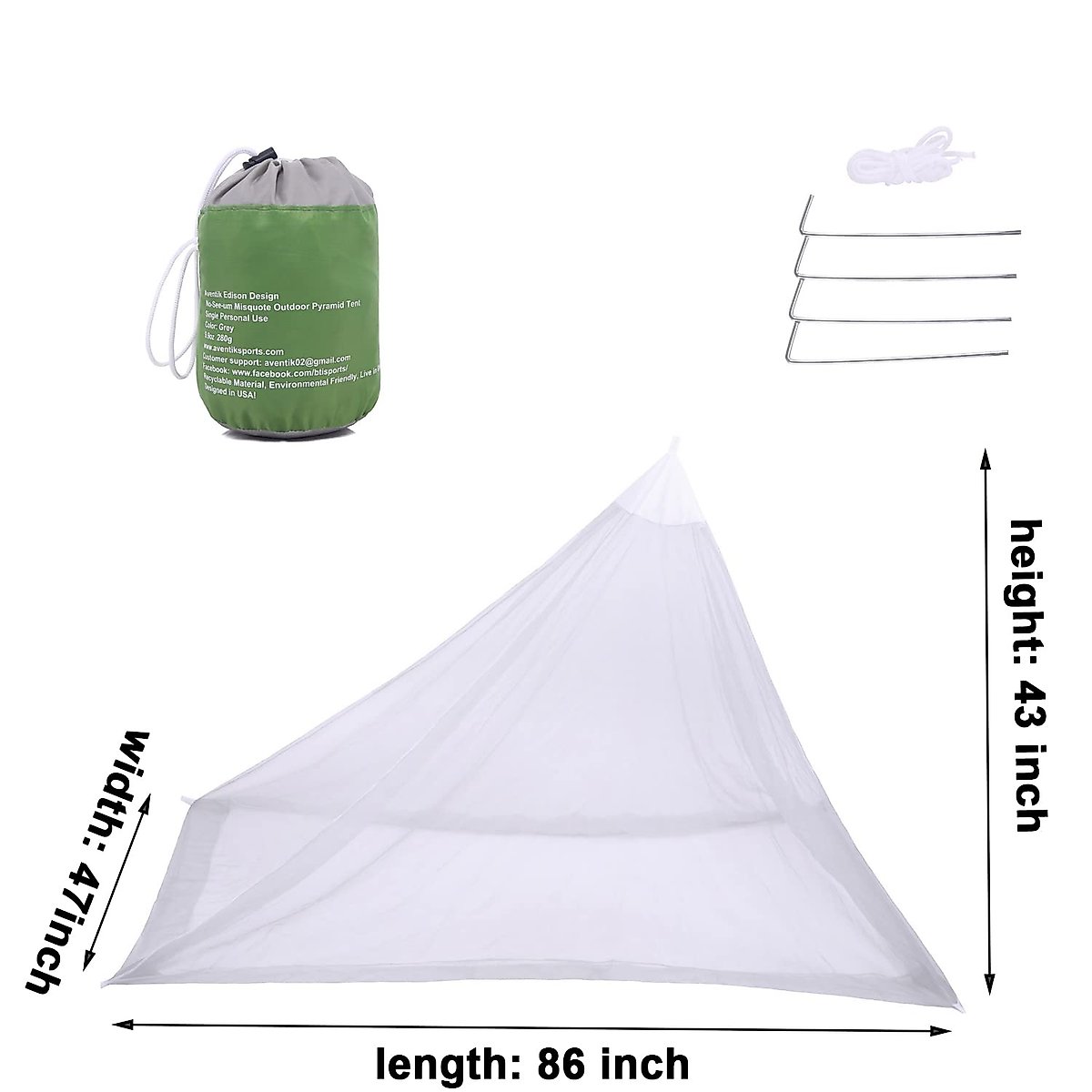 No-See-Um Camping Mosquito Net Bed Compact and Ultra-Light for Travel，Finest Holes Mesh 2000 Noseeum Netting for Camping and Hiking, Without Sleeping Mat (Single Light Grey Color，M)