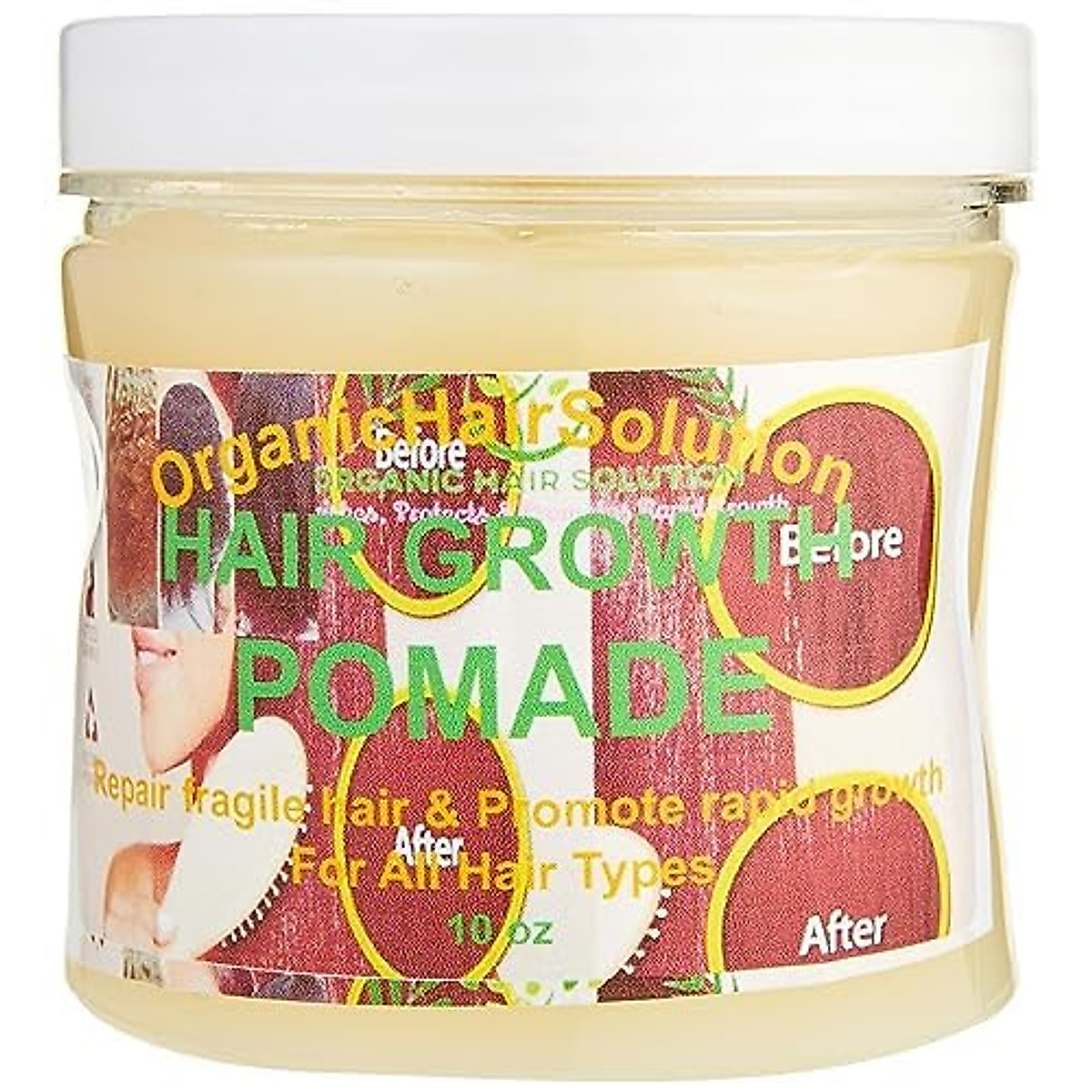 Organic Hair Solution-Hair Growth Pomade Grease with Peppermint-Mango Butter-Tea Tree - Argan- Jojoba seed- Avocado- Castor oil- For Scalp and Hair-For Stronger, Thicker Longer Hair-NOURISH & STRENGTH