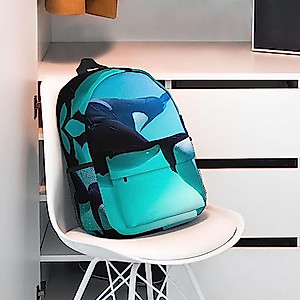Killer Whale Printed Laptop Backpack For Women Travel Daypack Ergonomic Backpacks For Work Outdoor Sports