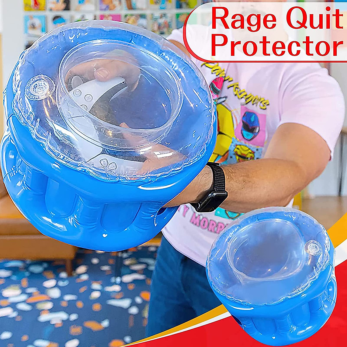 Rage Quit Protector, 360° Inflatable Contraption Protects for Games Controllers, Transparent Inflatable Gaming Controller Cover, Effectively Protector Your Gaming Controllers from Impact