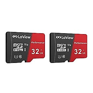 LaView 32GB Micro SD Card 2 Pack, Micro SDXC UHS-I Memory Card – 95MB/s,633X,U1,C10, Full HD Video V10, A1, FAT32, High Speed Flash TF Card P500 for Computer with Adapter/Phone/Tablet/PC