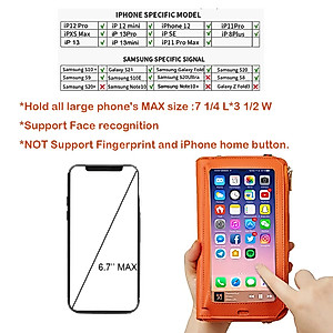 KAKKOII Touch Screen Phone Bag, Crossbody Cell Phone Purses For Women, Leather Clutch Bag, Multi Card Organizer, Shoulder Handbag Wallet(Pink)