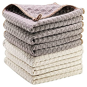 VMVN Kitchen Towels Dish Towels,Dish Cloths for Washing Dishes,Kitchen Towels and Dishcloths Sets,Ultra Soft Absorbent Cleaning Rags 12”x12”,Tea Towels and Bar Towels