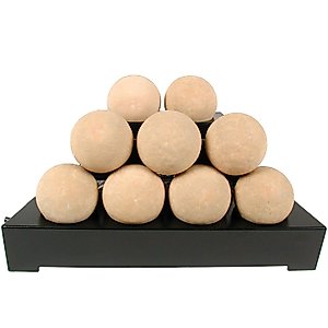 Rasmussen Alterna Vent Free FireBalls Burner Kit (AFB20-BE-AFB20-SE-B-P), 20-Inch, Remote Ready Safety Pilot, Propane, Smooth FireBalls/9 Pieces/Beige