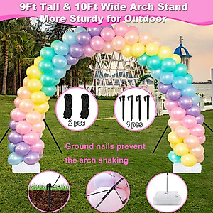Balloon Arch Kit and Balloon Pump Electric, 10ft Wide Adjustable Balloon Arch Stand With 100Balloons 2Balloon Stands For Wedding Anniversary Birthday Baby Shower Party Decoration Graduation Ceremony