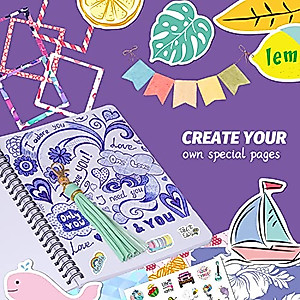 YOUSOKU DIY Journal Set for Girls Gifts, Great Birthday Gifts for Tween Age Girls, Art & Crafts Stuff for Tween & Teenage Kids, Girls Toy, Scrapbook & Diary for Ages 6 7 8 9 10 11 12 13 Years Old
