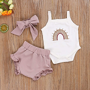 Thorn Tree Newborn Baby Girls Boys Clothes Cotton Suit Cute Baby Kid Infant Romper Play Wear Summer Rainbow Outfits