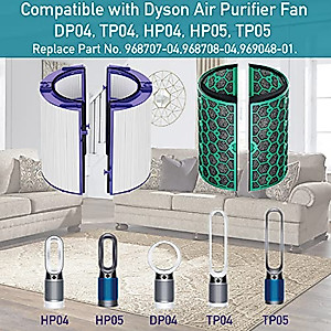 Filter Replacement for Dyson TP04 HP04 DP04 TP05 DP05 Air Purifier, Filter for Sealed Two Stage Hot and Cool Fan, 1 Pack