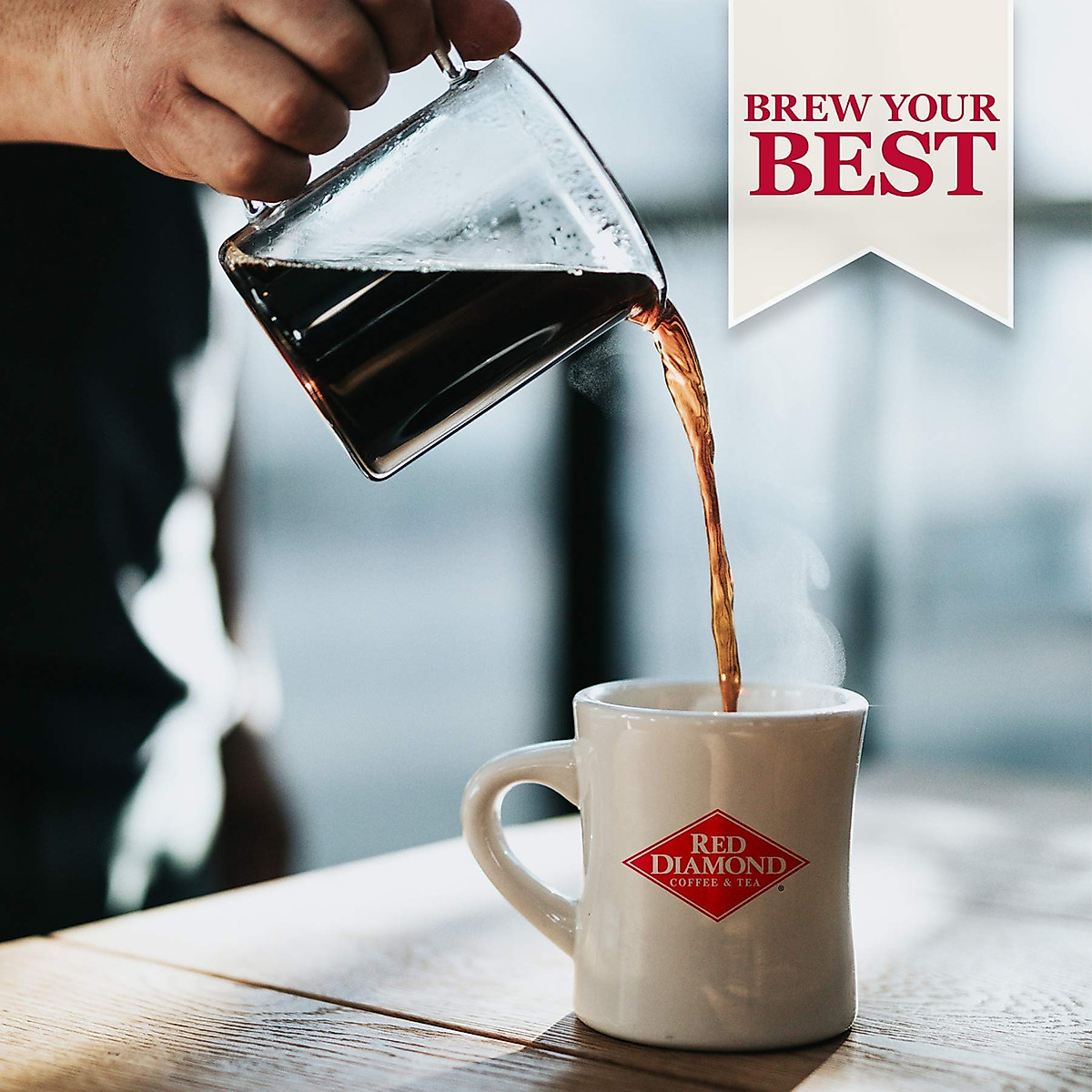 Red Diamond Ground Coffee, Wright's Mill Original Blend, Medium Roast, Hearty, Earthy, Aromatic & Robust, 21.5 Ounce Resealable Can