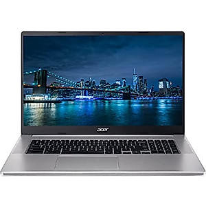 Acer 2023 17" FHD Laptop, Intel Celeron N Processor Up to 2.78GHz, 4GB Ram, 128GB Storage(64GB SSD+64GB MicroSD), Intel 4K Graphics, Ultra-Fast WiFi, Chrome OS, Dale Silver(Renewed)