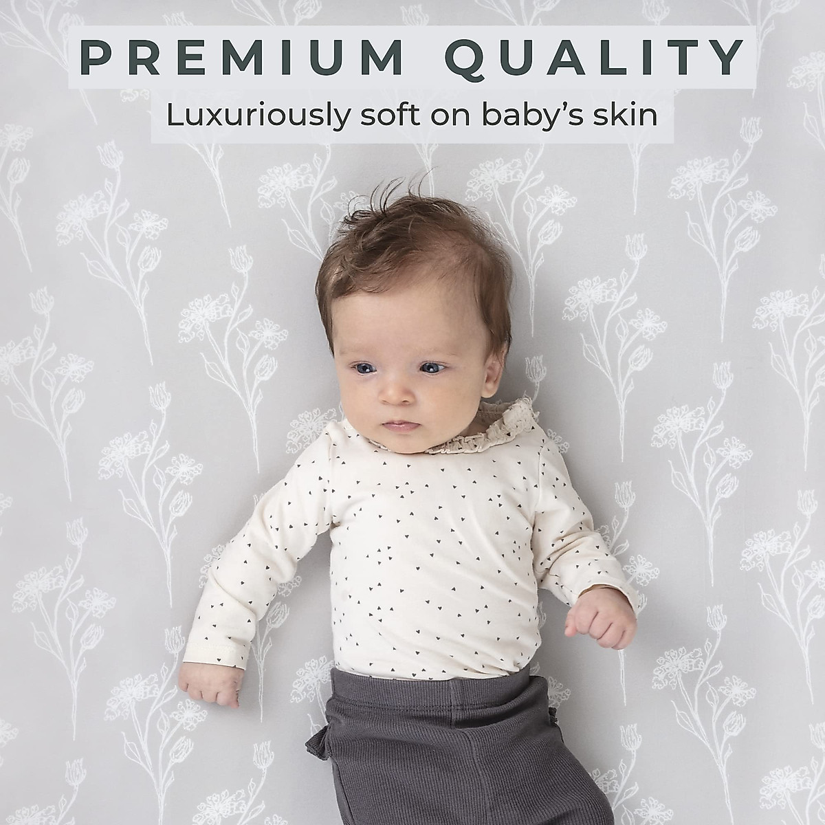 Pobibaby - 2 Pack Premium Changing Pad Cover - Ultra-Soft Jersey Knit, Stylish Floral Pattern, Safe and Snug for Baby (Wildflower)