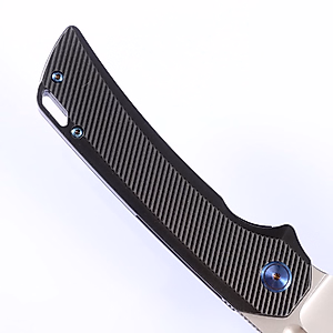 JEABROTHER folding knife with clip, M390 steel blade, backpack, camping, pocket knife, anti slip titanium alloy handle, lightweight EDC gentleman pocket knife