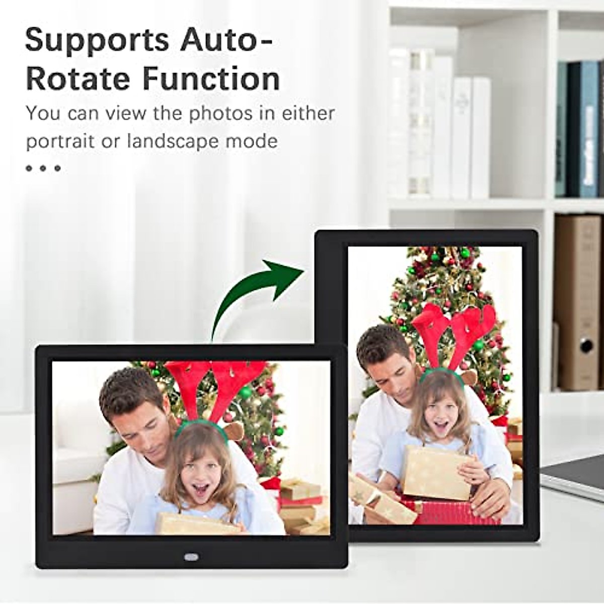 CalmGeek 10.1 Inch Digital Photo Frame Desktop Electronic Album 1280 * 800 IPS Screen Supports Photo/Video/Music/Clock/Calendar Function with Backside Stand Remote Control
