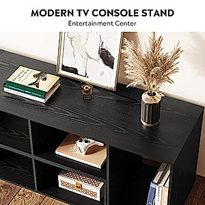DEVAISE Flat Screen TV Stand for 65 75 inch TV, Modern Entertainment Center with Storage Shelves, Media Console Bookshelf for Living Room, Black…