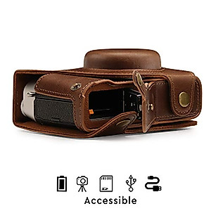 MegaGear MG1893 Ever Ready Genuine Leather Camera Case Compatible with Fujifilm X100V - Brown