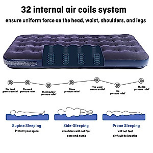 SIXAQUAE Twin Inflatable Air Mattress,9" Raised ,Comfort Flocked Portable Blow up Bed with Patch Kit and Hand Pump for Home Camping Travel