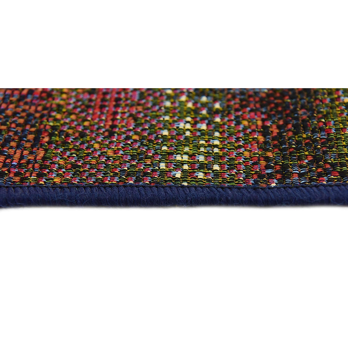 Unique Loom Outdoor Modern Collection Area Rug - Azera (10' x 12' 2" Rectangle, Multi/ Blue)