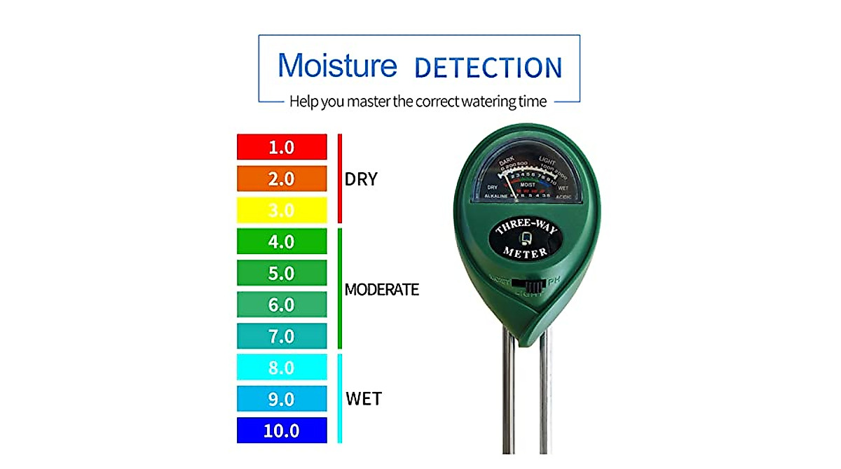 3 in 1 Soil PH Meter for Plant Care | Easy Use & No Batteries