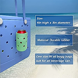 Ceyunsal Drink Cans Holder Charm Accessories Compatible with Bogg Bags Keep Water Bottles and Sunscreens Handy with Your Tote Bag Black (Green)