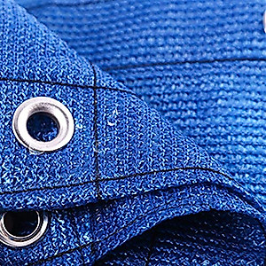 MAHFEI Balcony Privacy Screen, Shading Net Anti-Voyeur Privacy Protection Anti-UV Ecological Materials Odorless Metal Hole Design Patio Customizable (Color : Blue, Size : 1.1x2m)