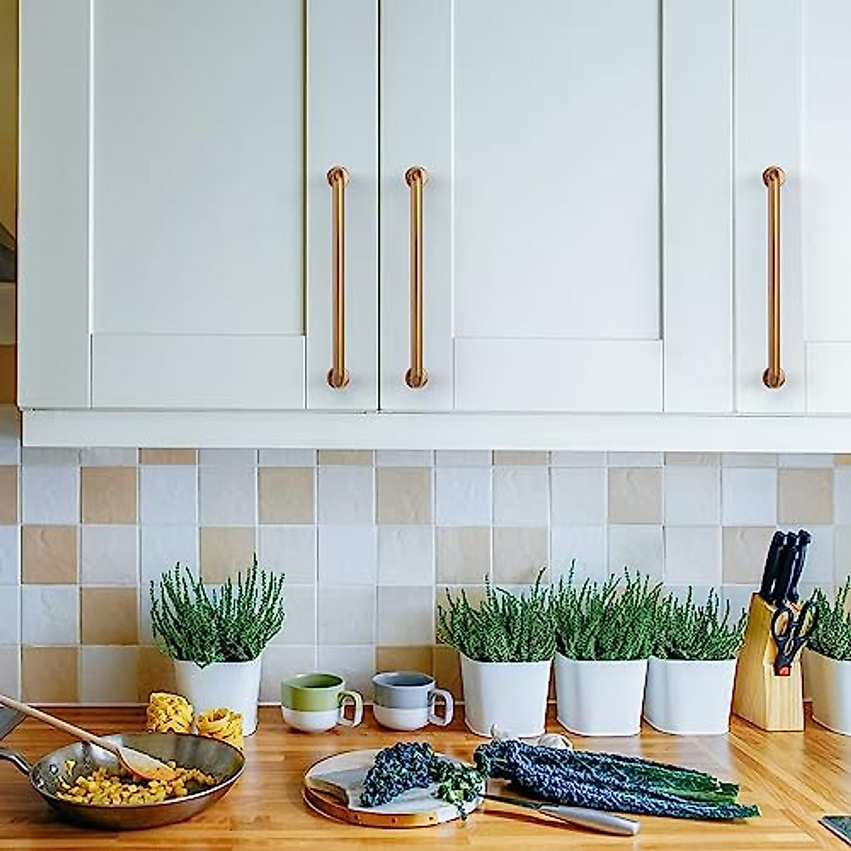 Asidrama 10 Pack 5 Inch(128mm) Champagne Bronze Kitchen Cabinet Handles, Cabinet Pulls Kitchen Cabinet Hardware for Cupboard Drawer Pulls