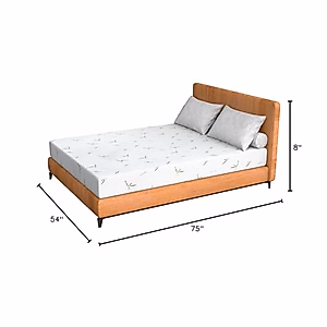 FONTOI Full Size Mattress in a Box, 8 inch Bed Mattresses Made in USA with Breathable Bamboo Cover, Cooling Gel Green Tea Memory Foam, Medium Firm (8IN-MDR-Full)