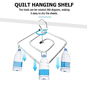 Operitacx 2pcs Spiral Shaped Clothes Drying Rack Stainless Steel Laundry Stand Hanger Quilt Blanket Hanger for Bed Sheet Coverlet Scarf Bath Towel Silver