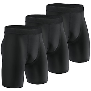 Niksa 3 Pack Compression Shorts Men Quick Dry Black Performance Athletic Shorts-XXL