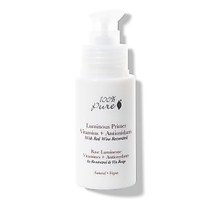 100% PURE Luminous Face Primer Illuminating Makeup Base & Moisturizer with Anti-Aging Antioxidants - Glowy Long-Lasting & Pore Diminishing Cosmetics Prep, Flawless Soothing Hydration - 1 oz
