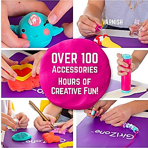 GirlZone Air Dry Clay Ultimate Craft Kit, Over 100 Piece Kids Modeling Clay Set, Air Dry Clay for Kids with No Baking Required, Arts & Crafts for Girls Age 3+ (Regular Size)