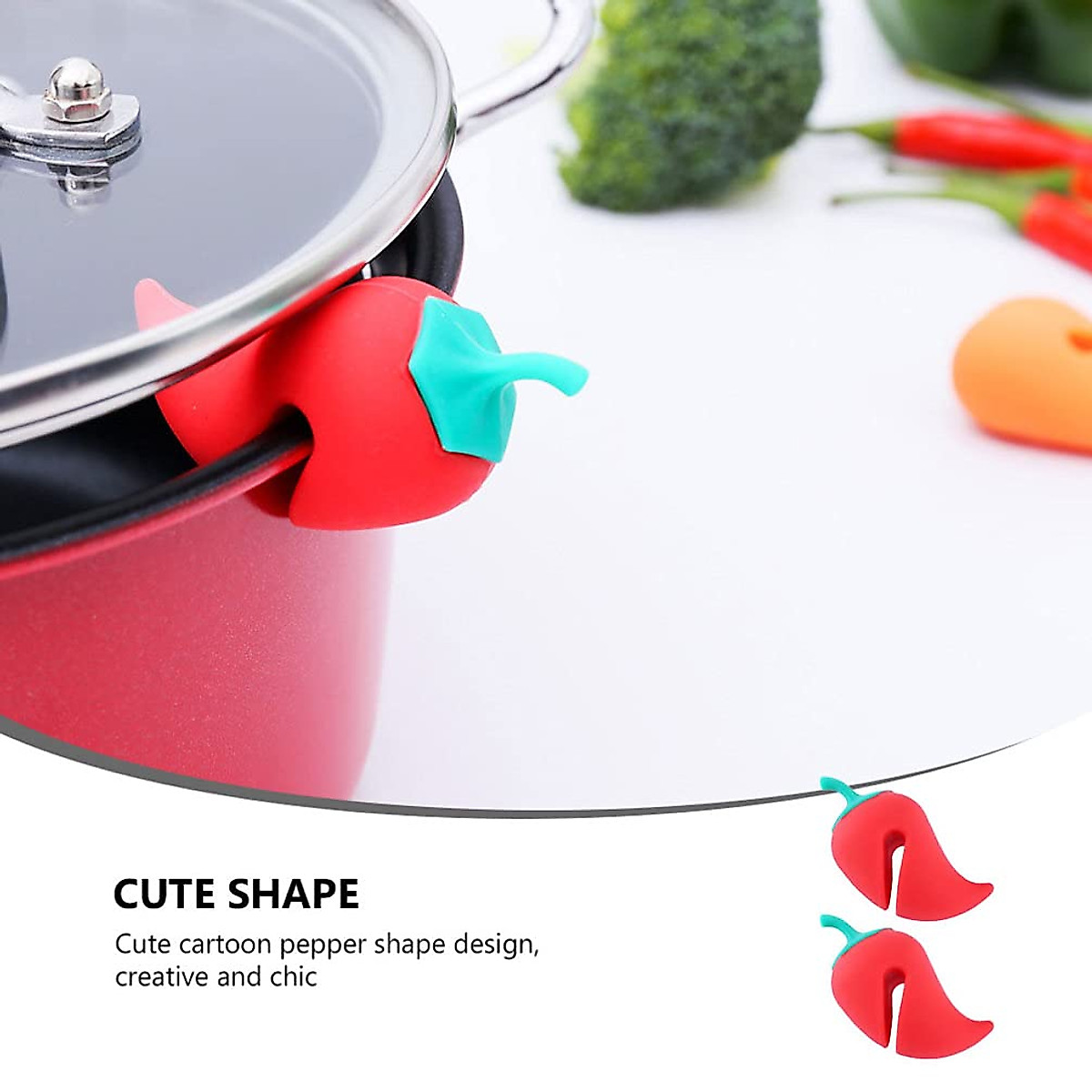Hemoton Pot Cover Holder 1 Set 2pcs Spill Proof Lid Lifter for Soup Pot Silicone Kitchen Tools Lid Stand Heat Resistant Holder Let Steam Release Cooking Helpers Decoration Spill Stopper