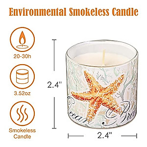 CRYSTAL CLUB Scented Candles Gift, 6 Pack Ocean Theme Aromatherapy Candle, Hand Poured Natural Soy Wax, Small Jar Candles Set for Travel, Yoga, Home Decor