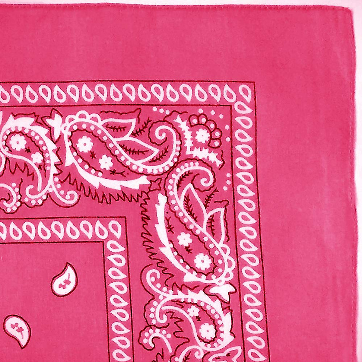 12 Pack 100% Cotton Paisley Bandana Head Wrap (Pink)