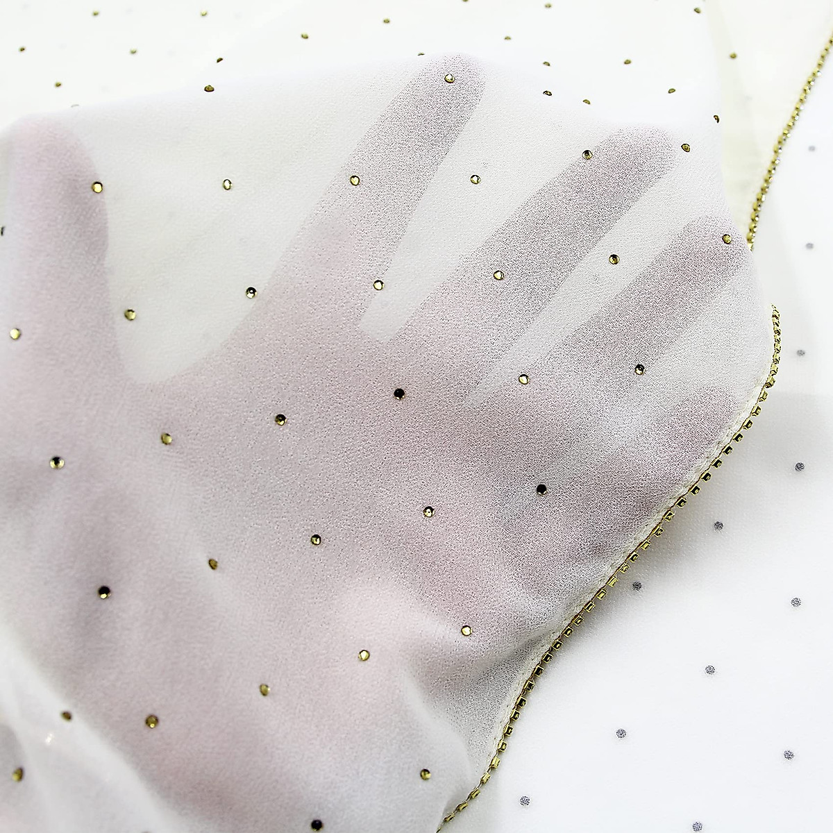 ANKOMINA Women Soft Chiffon Rhinestone Long Scarf Shawl Fashion Muslim Hijab Head Wrap Scarves