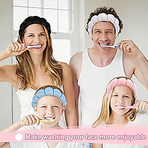 IGIGRING Spa Headband for Women, Sponge Spa Headband for Washing Face, Skincare Headbands for Face Washing, Makeup Removal, Shower, Skincare, Terry Towel Cloth Fabric Head Band (White)