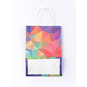 RELYRUNK Small Party Favor Bags with Handles Bulk 24 Pieces 6 x 3.15 x 8.2 Inches, Christmas Holiday Birthday Baby Shower Rainbow Gift Bags Various Sizes