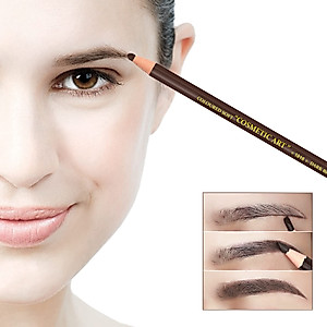 QIUFSSE Waterproof Eyebrow Pencil Dark Brown Brow Pencil Set For Marking,Filling and Outlining,Eyebrow Tattoo Makeup Microblading Supplies Kit,5Pcs Microblading Eyebrow Pen with Eyebrow Stencil Eyebrow Tool
