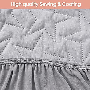 ACRABROS Pack and Play Sheets Fitted-2 Pack Waterproof Pack n Play Sheet,Mini Crib Mattress Pad Protector,Universal Fit Quilted Padded Ultra Soft, Gray & Navy Blue