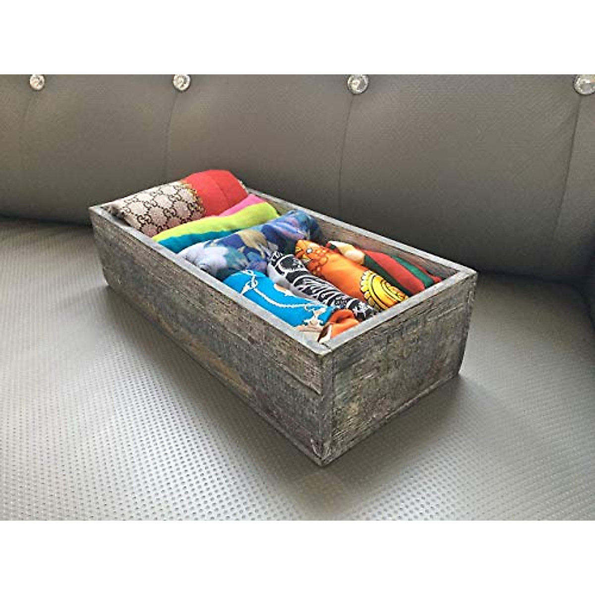 Wood Bathroom Decorative Storage Mason Jar Box, Toilet Paper Holder, Succulent Garden Planter, Diaper Organizer, Small Wooden Crate or Farmhouse Rustic Decor (Random)