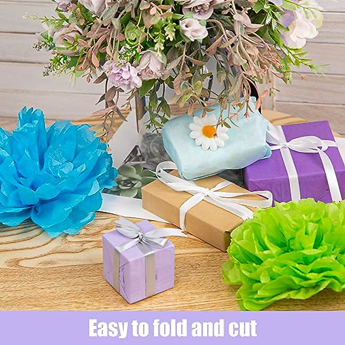 VGOODALL 450 Sheets Multicolor Tissue Paper, Gift Wrapping Paper 11.5x8 Inch Craft Tissue Paper for Holiday Birthday Gift Wrapping DIY Project 40 Assorted Colors