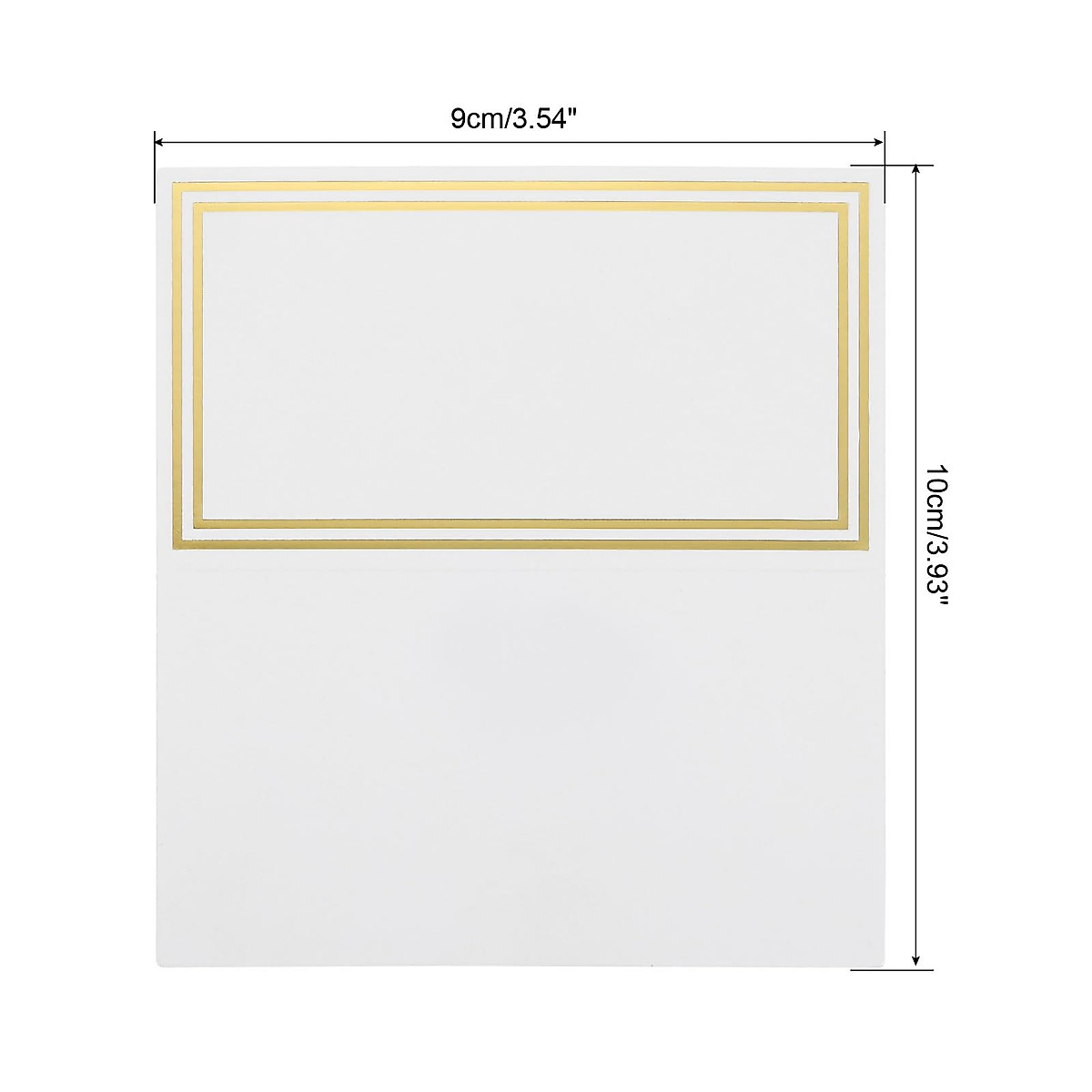 MECCANIXITY 20pcs Place Cards, Line Border Printable Place Name Cards for Table Setting Wedding Dinner Parties Events Reserved Seating, White Gold Double Line