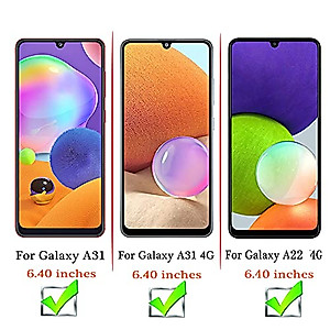 beukei (3 Pack) Compatible for Samsung Galaxy A32 4G / Galaxy A22 4G / Galaxy A31 Screen Protector Tempered Glass, (Not Fit for Galaxy A32 5G) 9H Hardness, (6.4 inch) Anti Scratch, Bubble Free