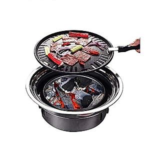 Primst Multifunctional Charcoal Barbecue Grill, Household Korean BBQ Grill, Portable Camping Grill Stove, Tabletop Smoker Grill