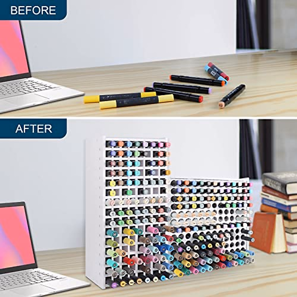 YUIONNAY Marker Organizer-Copic Marker Storage - Marker Holder for Desk Holds 120 Markers