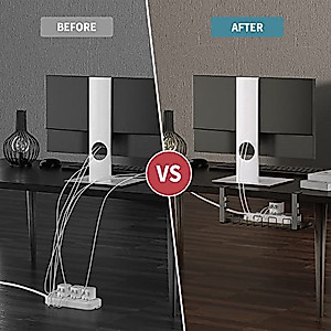 HOYRR Under Desk Cable Management, Under Table Wire Management Tray, Desk Wire Management Organizer, Cable Tray Under Desk, for Desk Office Computer Cable Rack, No Need to Drill Holes (Pack of 1)