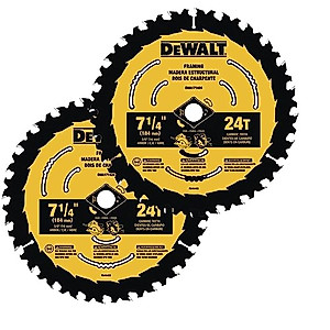 DEWALT Circular Saw Blade, 7 1/4 Inch, 24 Tooth, Wood Cutting (DWA1714242)