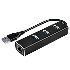 Silverstone SST-EP04B USB 3.1 Gen1 Compatible, 3-Port Hub/LAN Adapter