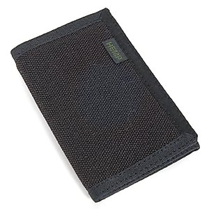 Hempmania Hemp Eight Compartment Tri-fold Wallet – Black – One Size