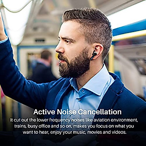 TOZO NC2 Hybrid Active Noise Cancelling Wireless Earbuds, in-Ear Detection Headphones, IPX6 Waterproof Bluetooth 5.2 Stereo Earphones, Immersive Sound Premium Deep Bass Headset, Black